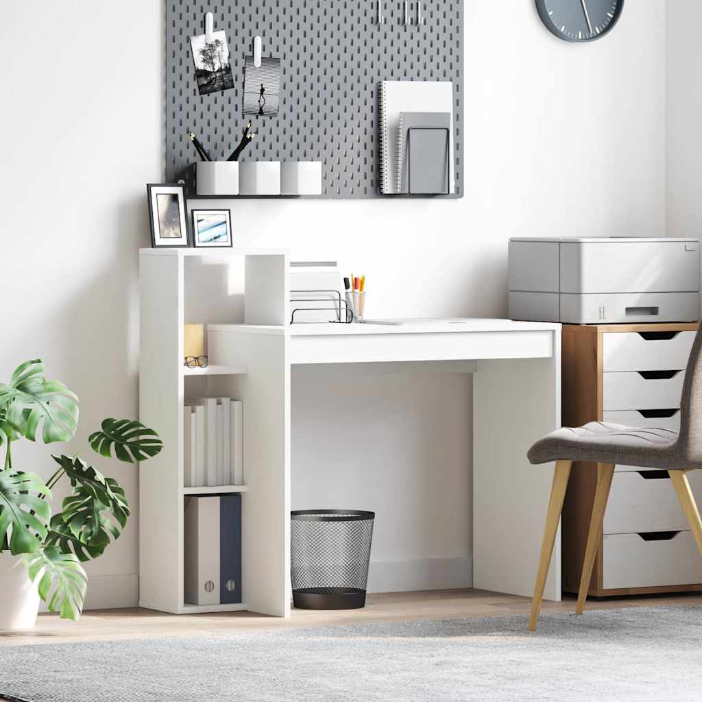 Bureau met plank met opslag Wit 100 x 40 x 90 cm Bewerkt hout – PeponiXL