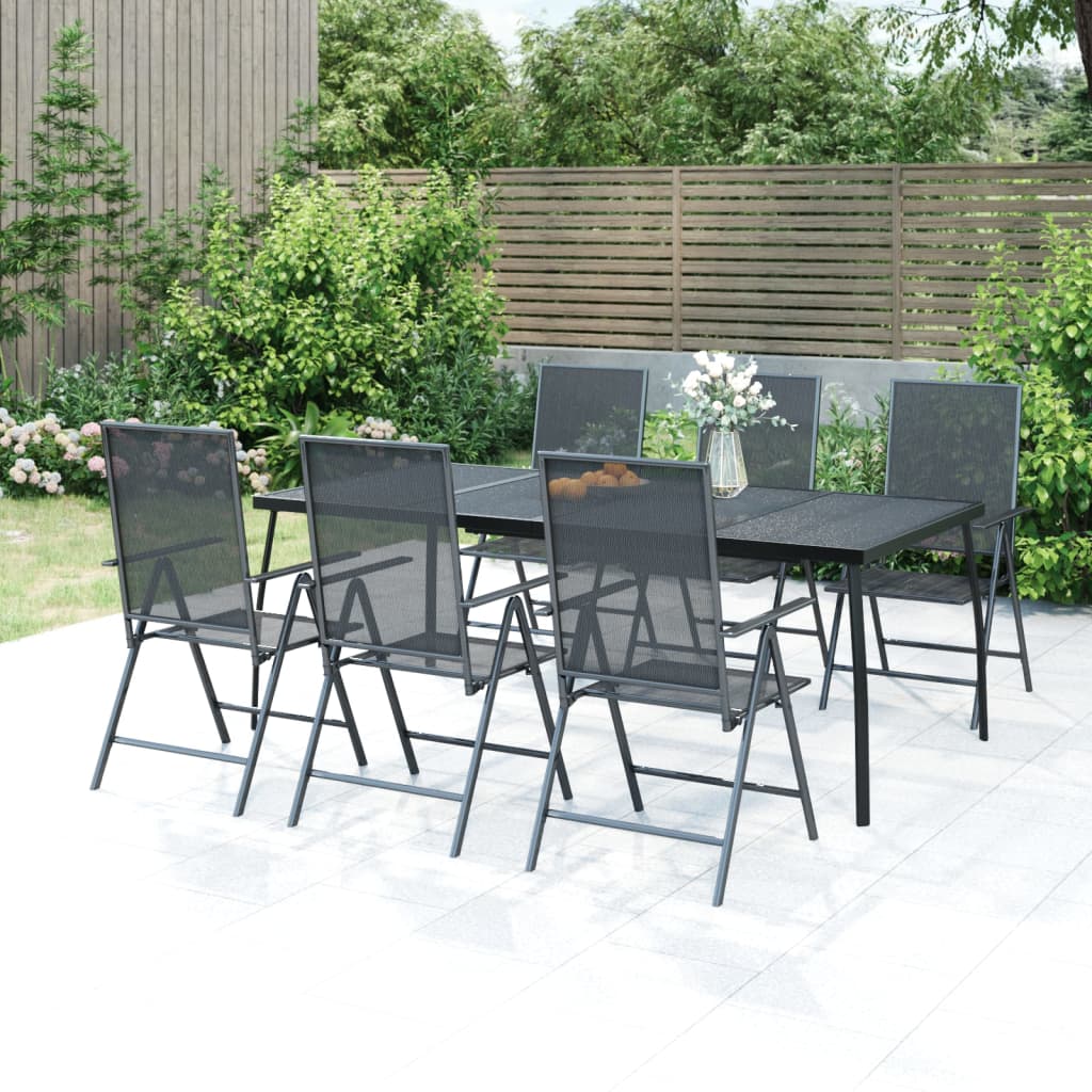 Tuintafel 200x100x72 cm staalgaas antracietkleurig – PeponiXL